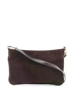 Celine 20th Century C Macadam Suede Shoulder Bag - Brown