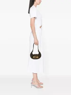 Fendi 2010-2026 Mini Zucca Canvas Cookie Hobo Bag - Brown