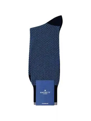 HACKETT LONDON Herringbone-pattern Socks - Blue