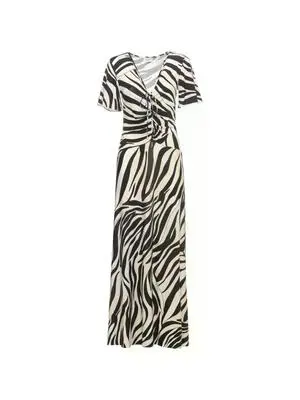 Marella Mlsteca Zebra-print Drawstring Maxi Dress