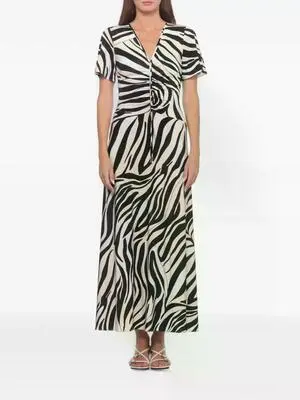 Marella Mlsteca Zebra-print Drawstring Maxi Dress