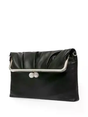 Max Mara Pasticcino Clasp-fastening Leather Clutch Bag