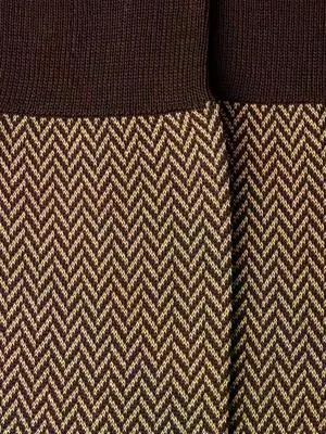 HACKETT LONDON Herringbone Socks - Brown