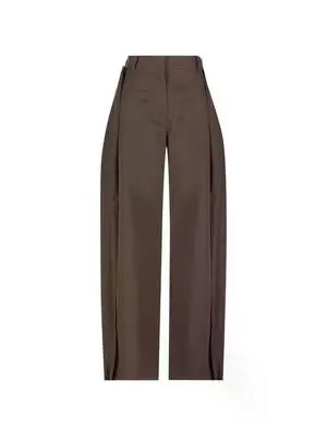 Loewe Draped Panel Wide-leg Trousers - Brown