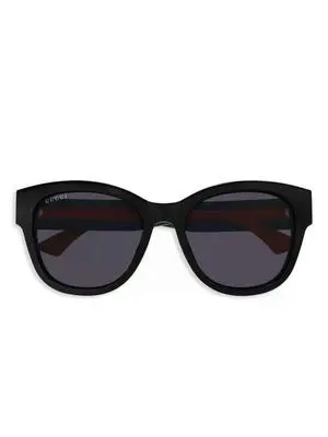 Gucci Engraved-logo Sunglasses - Blue