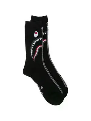 A BATHING APE Shark-jacquard Socks