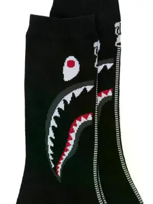 A BATHING APE Shark-jacquard Socks