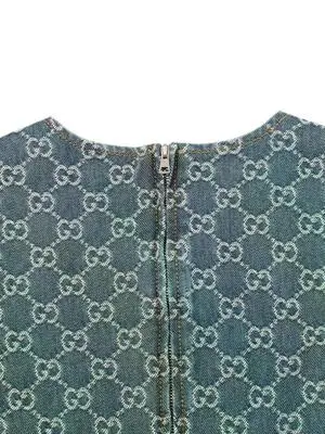 Gucci Gg Pattern Denim Mini Dress