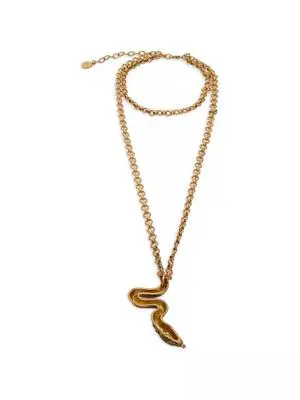 Roberto Cavalli Tone Snake Pendant Chain Necklace