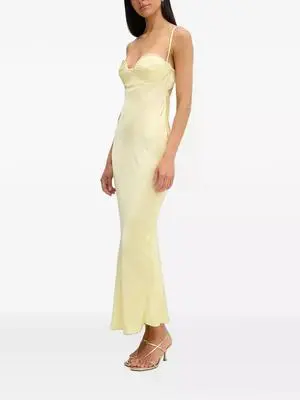 Bardot Devin Quilted-cup Cut-out Maxi Dress - Yellow