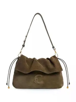 COCCINELLE Lidia Suede Foldover Shoulder Bag - Brown
