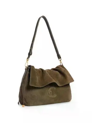 COCCINELLE Lidia Suede Foldover Shoulder Bag