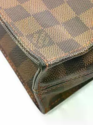 LOUIS VUITTON Damier Ebene Sac Plat Tote Bag - Brown