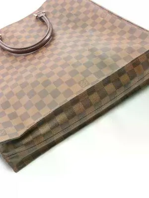 LOUIS VUITTON Damier Ebene Sac Plat Tote Bag - Brown