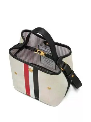 Thom Browne Rwb Stripe Bucket Tote Bag