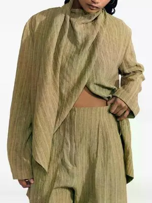 CORTANA Camila Linen Pinstriped Trousers
