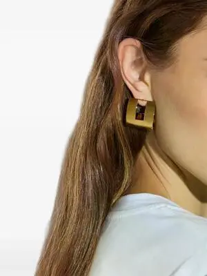 Elisabetta Franchi Curved Logo Earrings