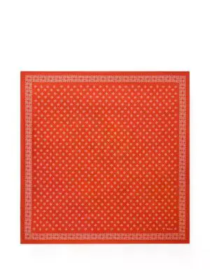 Mulberry Tree-print Cotton Scarf - Orange