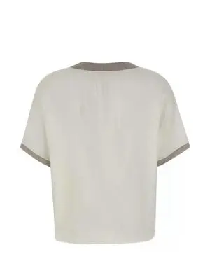 GRAN SASSO Micro-ribbed V-neck Sweater - Neutrals