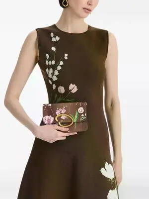 Oscar De La Renta Floral Print Clutch Bag