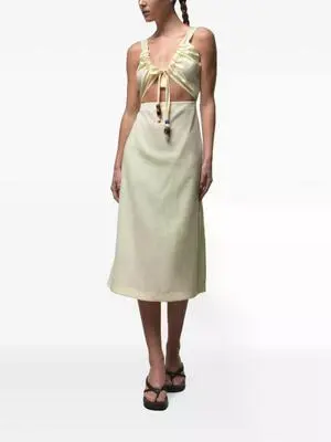 CAYET Helena Bead-embellished Cut-out Midi Dress