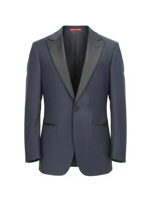 Isaia Peak-lapel Single-breasted Jacket - Blue