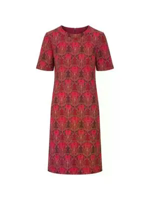 LAURA URBINATI Floral-print Short-sleeve Midi Dress - Red