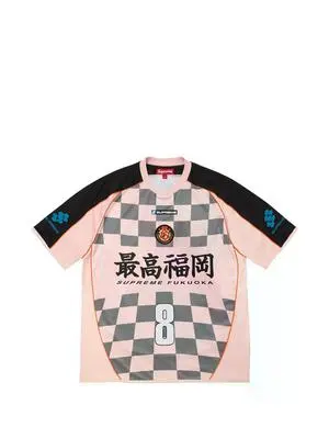 Supreme Checkerboard Soccer Logo-patch T-shirt