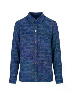LAURA URBINATI Geometric Print Long-sleeved Pajama Top