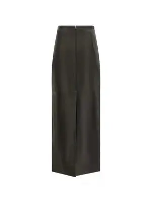 Co High-waisted Panelled Leather Midi Skirt
