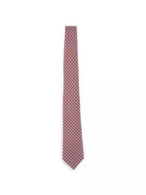 Kiton Micro Diamond Seven-fold Tie - Red