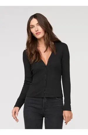 DUER Ribbed Pima Fitted Button Down - Black