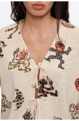 Bimba Y Lola Knit Cardigan With Tie Detail - Samba