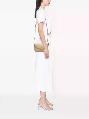Gucci 2000-2015 Super Mini Gg Jumbo Embossed Leather Pochette Crossbody Bag - Neutrals