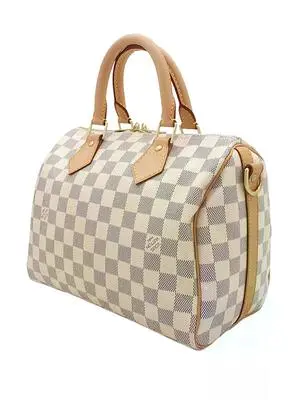 LOUIS VUITTON 2013 Damier Azur Speedy Bandouliere 25 Satchel - White