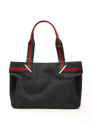 Gucci Denim Web Tote Bag
