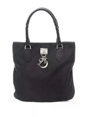 Dior Diorissimo Trotter Canvas Lovely Charm Tote Bag - Black
