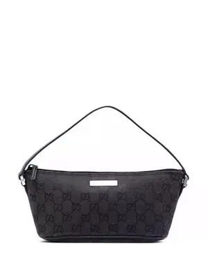 Gucci 2000-2015 Gg Canvas Boat Shoulder Bag - Black