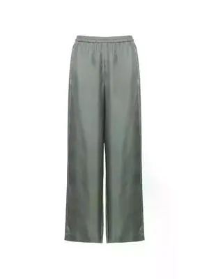 Marella Monochrome Silk Wide Leg Trousers