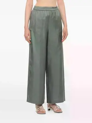 Marella Monochrome Silk Wide Leg Trousers