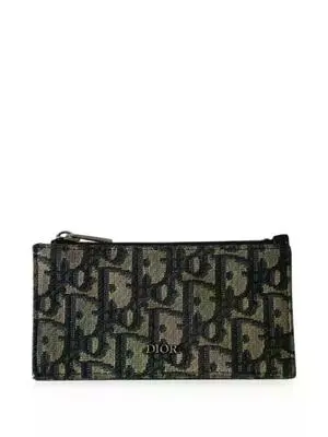 Dior Oblique Zipped Card Holder - Black
