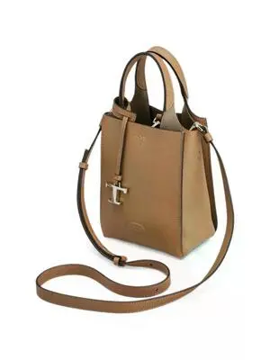 TOD'S T Timeless Pebbled-leather Tote Bag