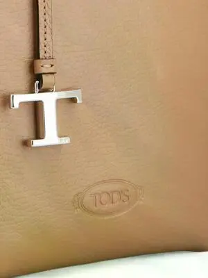 TOD'S T Timeless Pebbled-leather Tote Bag