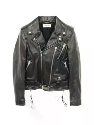 Saint Laurent Leather Belted Biker Jacket