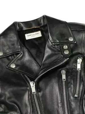 Saint Laurent Leather Belted Biker Jacket