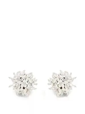 Oscar De La Renta Firework Clip-on Earrings - White