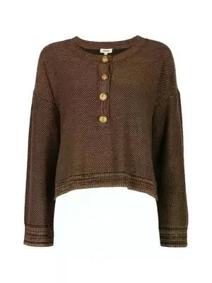 L'Agence Button-up Sweater - Brown