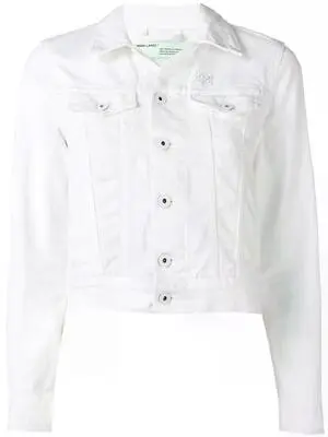Off-White Cropped Denim Jacket - White