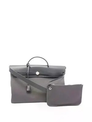 Hermès 2025 Large Herbag Zip Messenger Bag - Grey