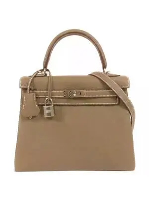 Hermès 2026 25 Kelly Leather Tote Bag - Neutrals